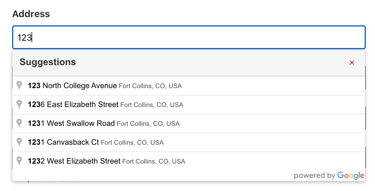 Address Autocomplete Results Title - WP Sunshine